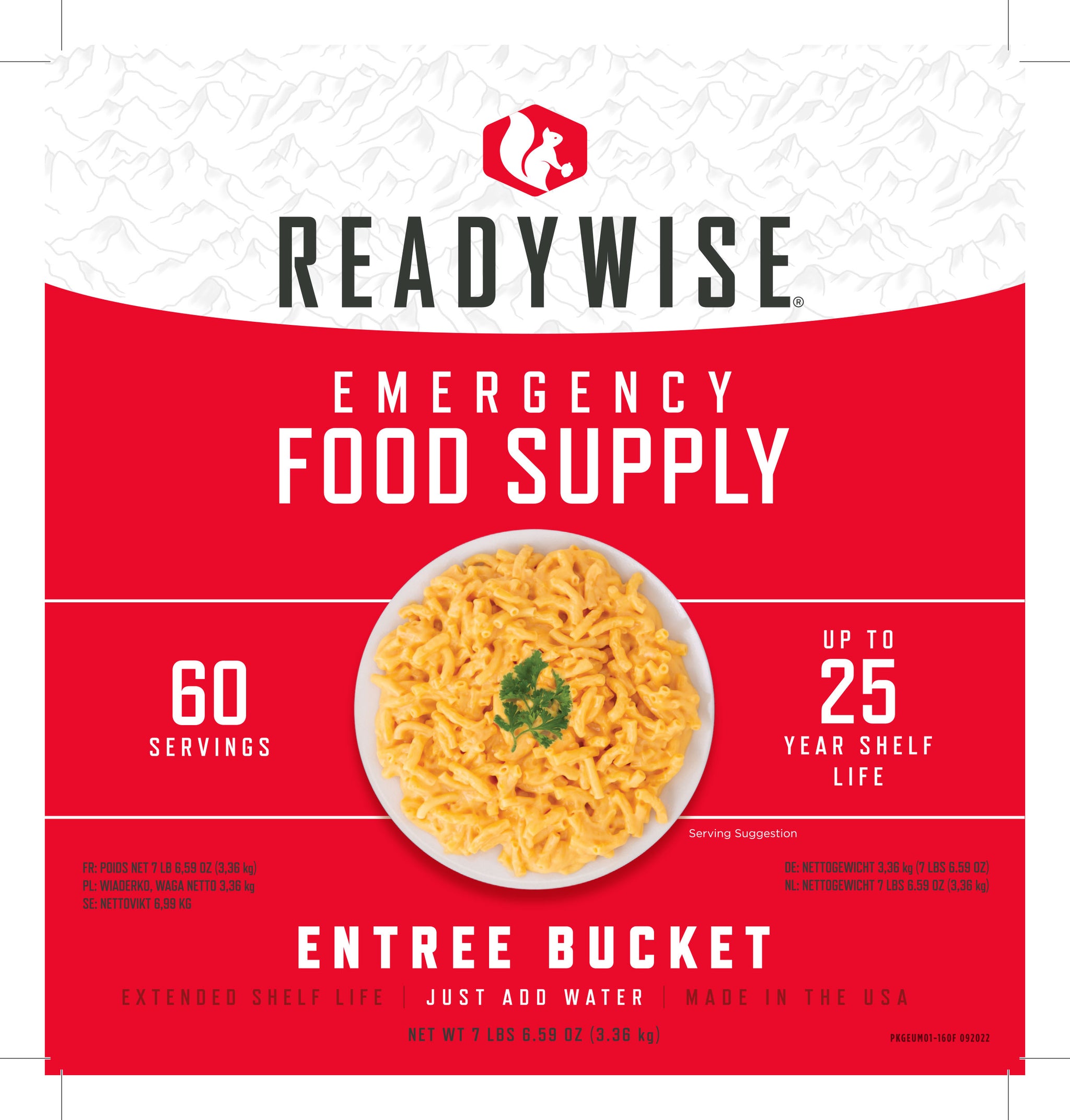 Freeze-Dried Emergency Food Supply Entree Variety Pack - 60 Servings – ReadyWise UK